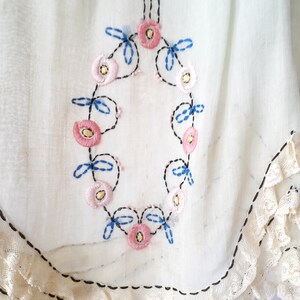Antique 1920s Art Deco Flapper Embrodered Organdy Day Dress XS ...
