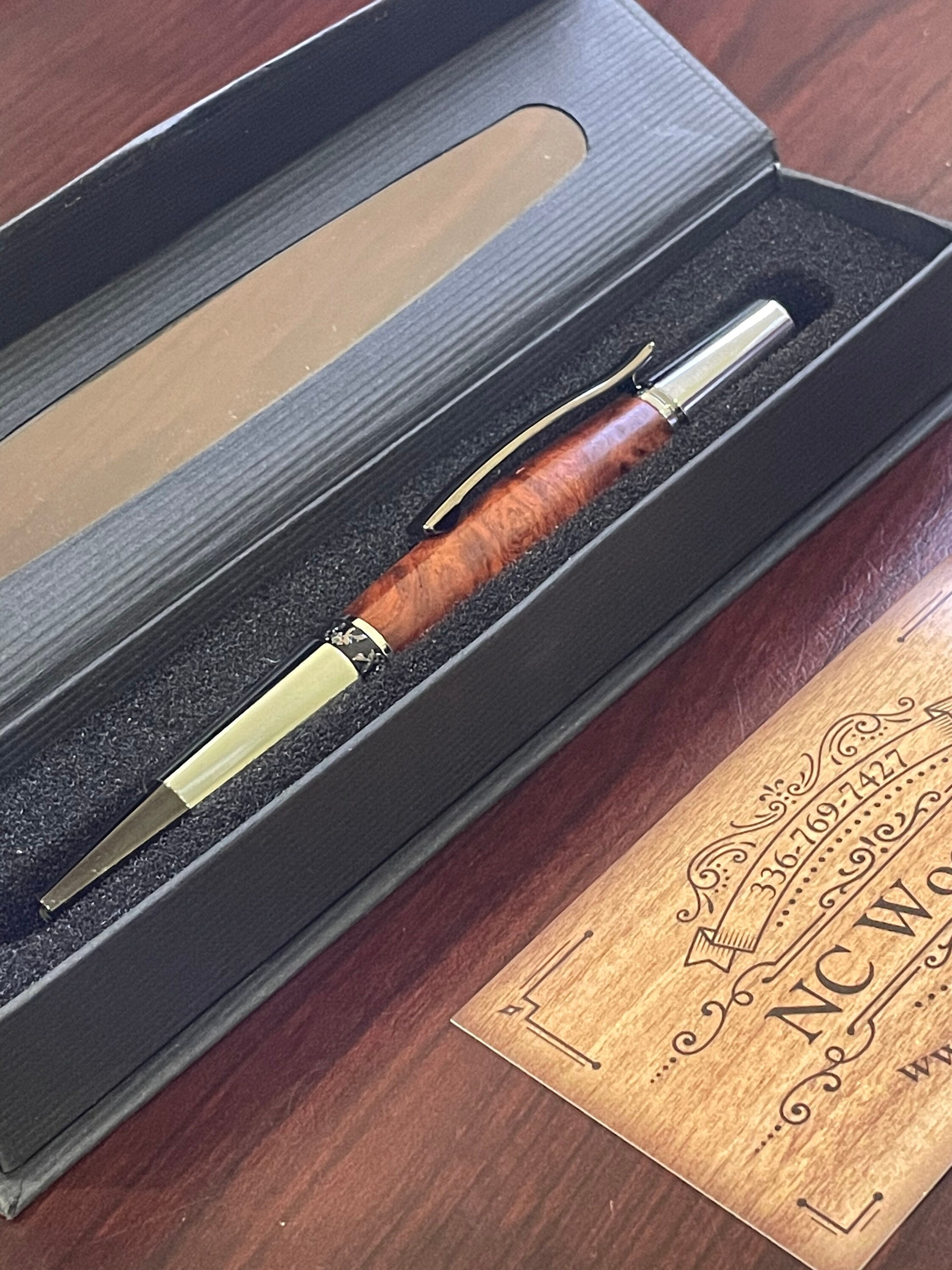 Amboyna Burl Handmade Wood Rare Elegant Black titanium Pen | Etsy