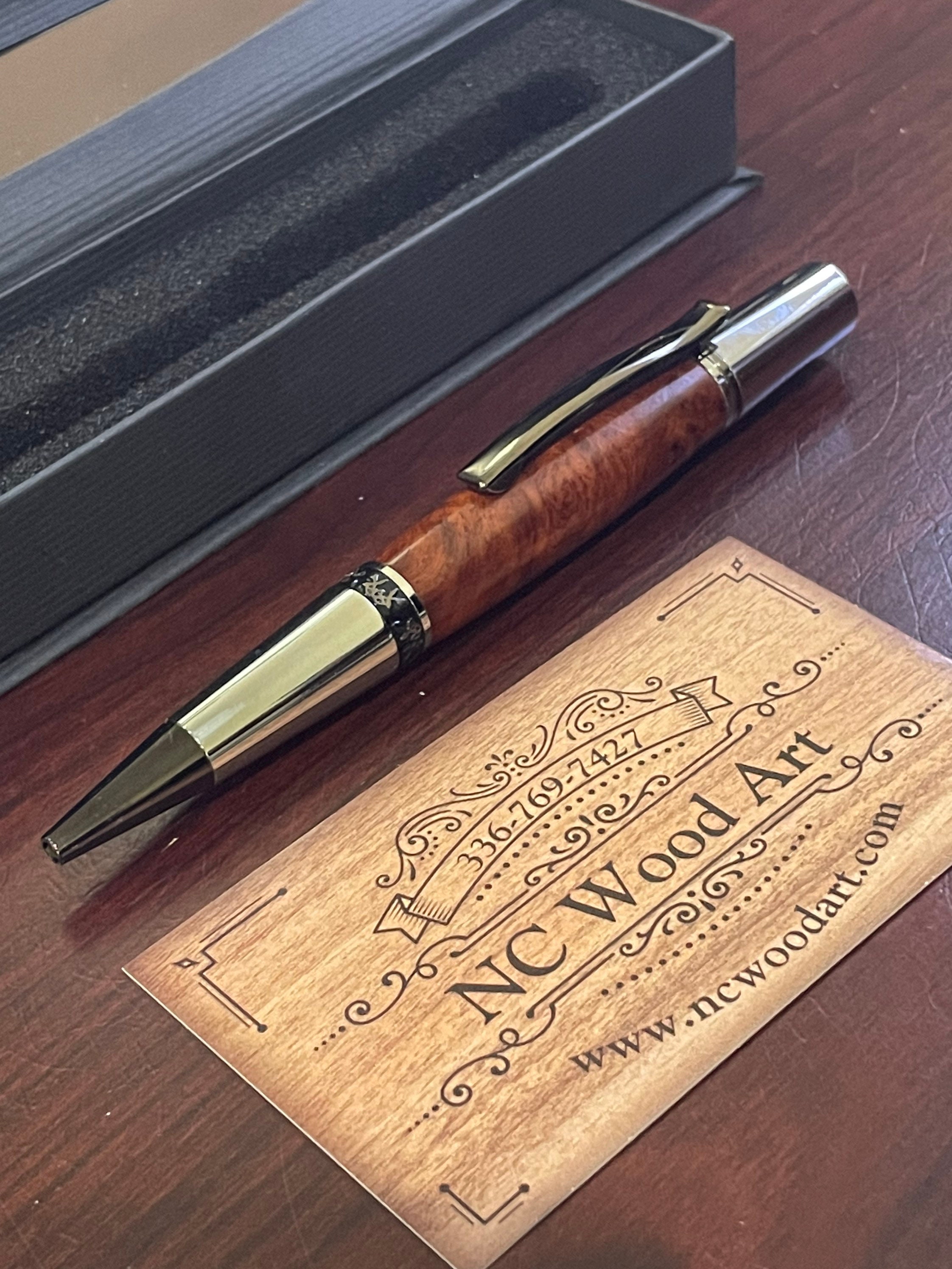 Amboyna Burl Handmade Wood Rare Elegant Black titanium Pen | Etsy