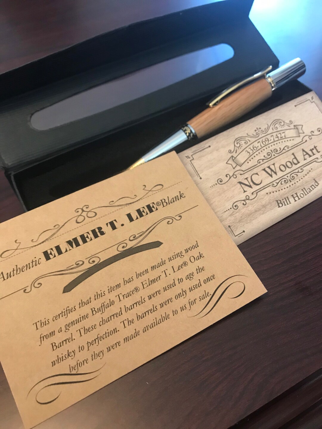 Authentic Elmer T. Lee Whiskey Barrel Wood Pen W/ COA and Presentation ...