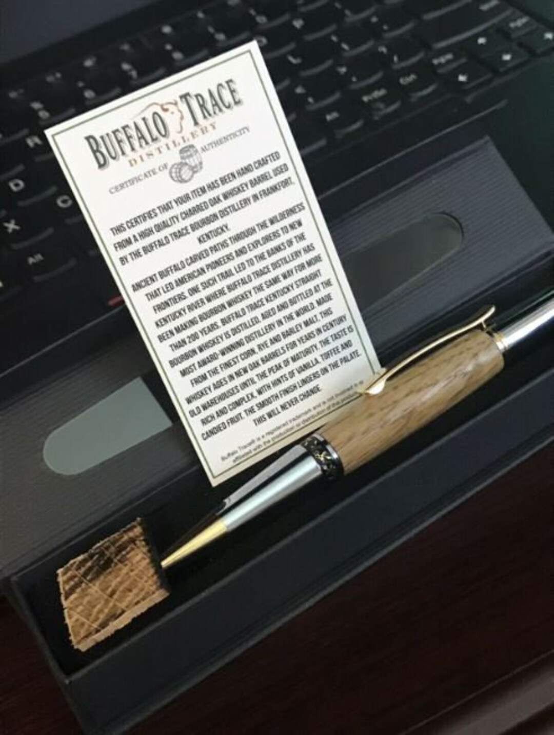 Authentic Buffalo Trace Distillery Oak Whiskey Barrel Stave Wood Pen W ...