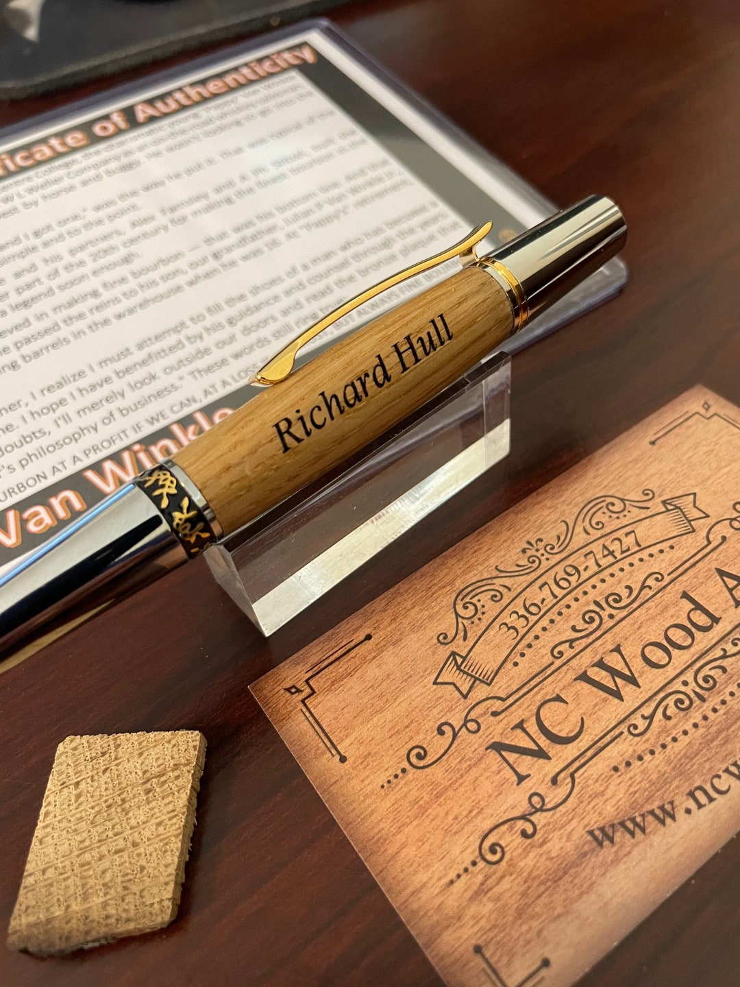 Pappy Van Winkle Laser Engraved Pen From Authentic Barrel Wood - Etsy