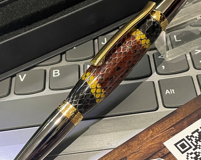 Genuine Coral Snake Skin Pen With Titanium and Gold Plated Hardware ...