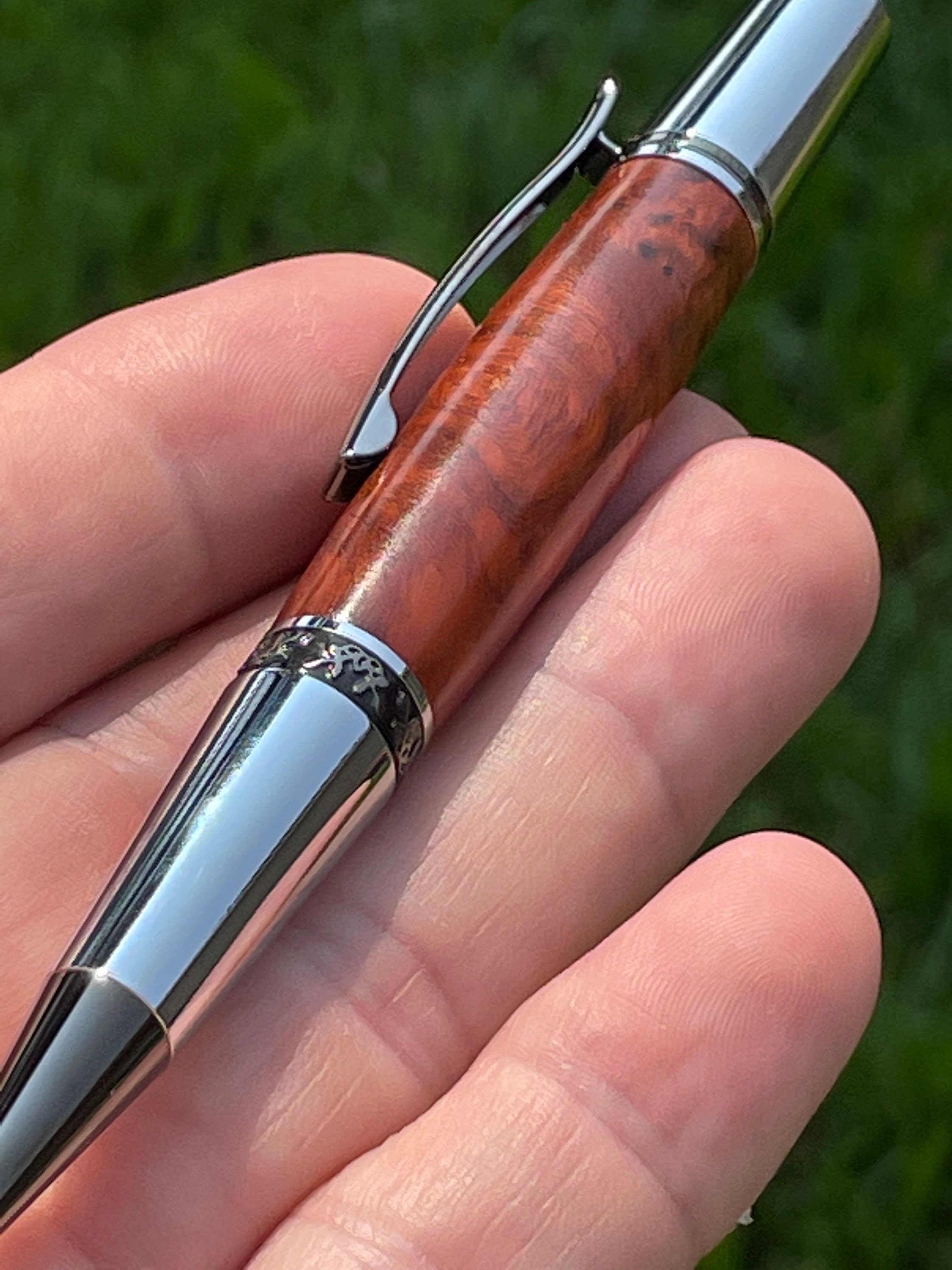 Amboyna Burl Handmade Wood Rare Elegant Black titanium Pen | Etsy