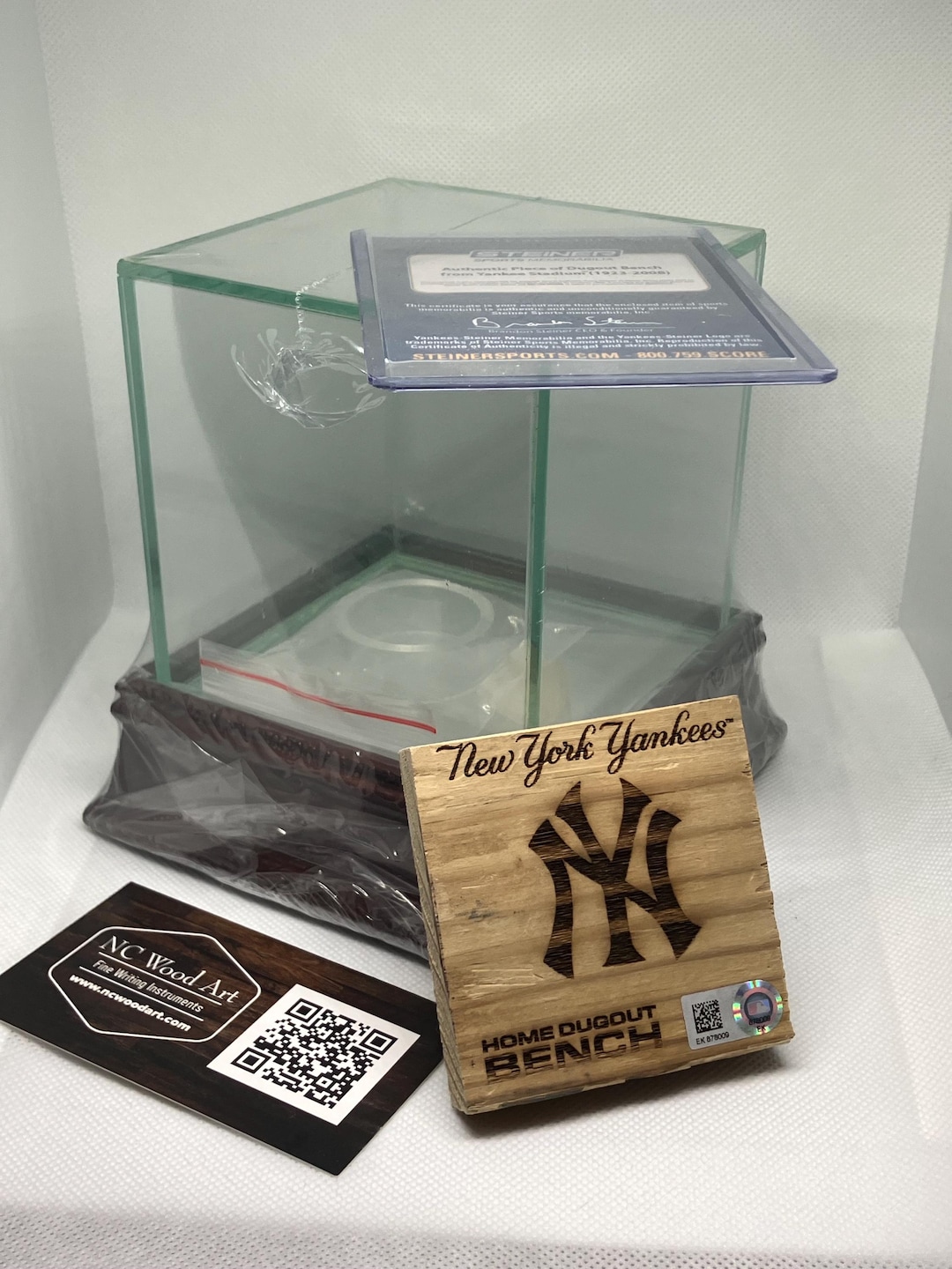 Old Yankee Stadium Home Dugout Bench Glass Display Case From Old Yankee ...
