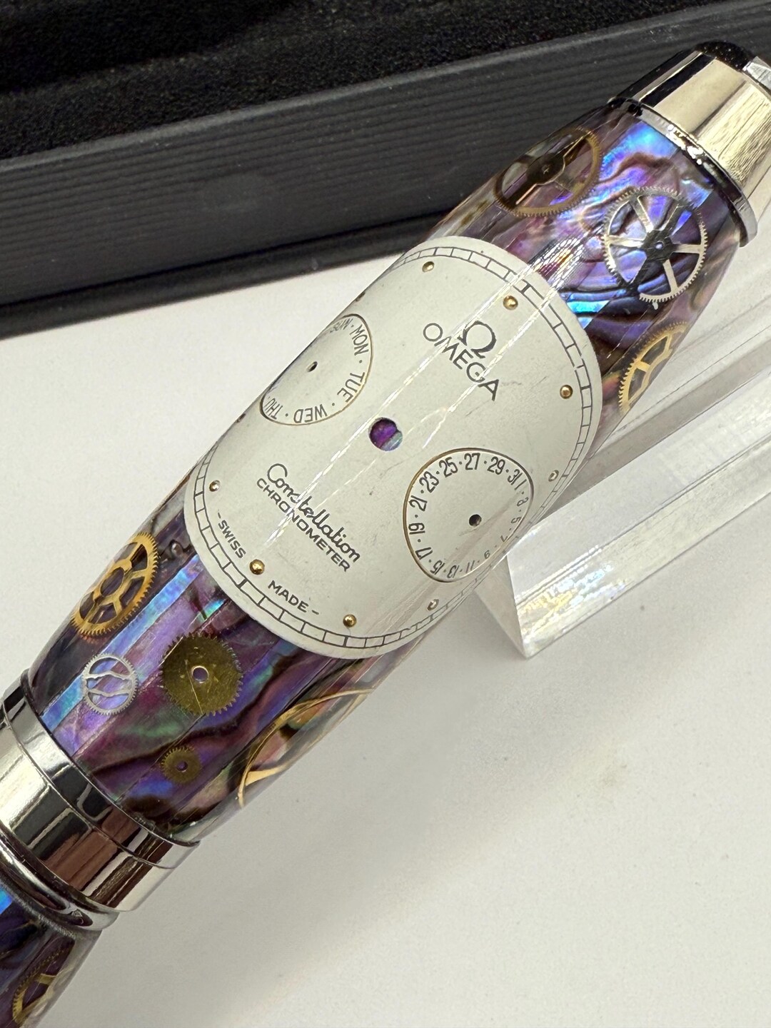 Authentic Omega Watch Dial Face Platinum Hardware Ballpoint Pen Mexican ...