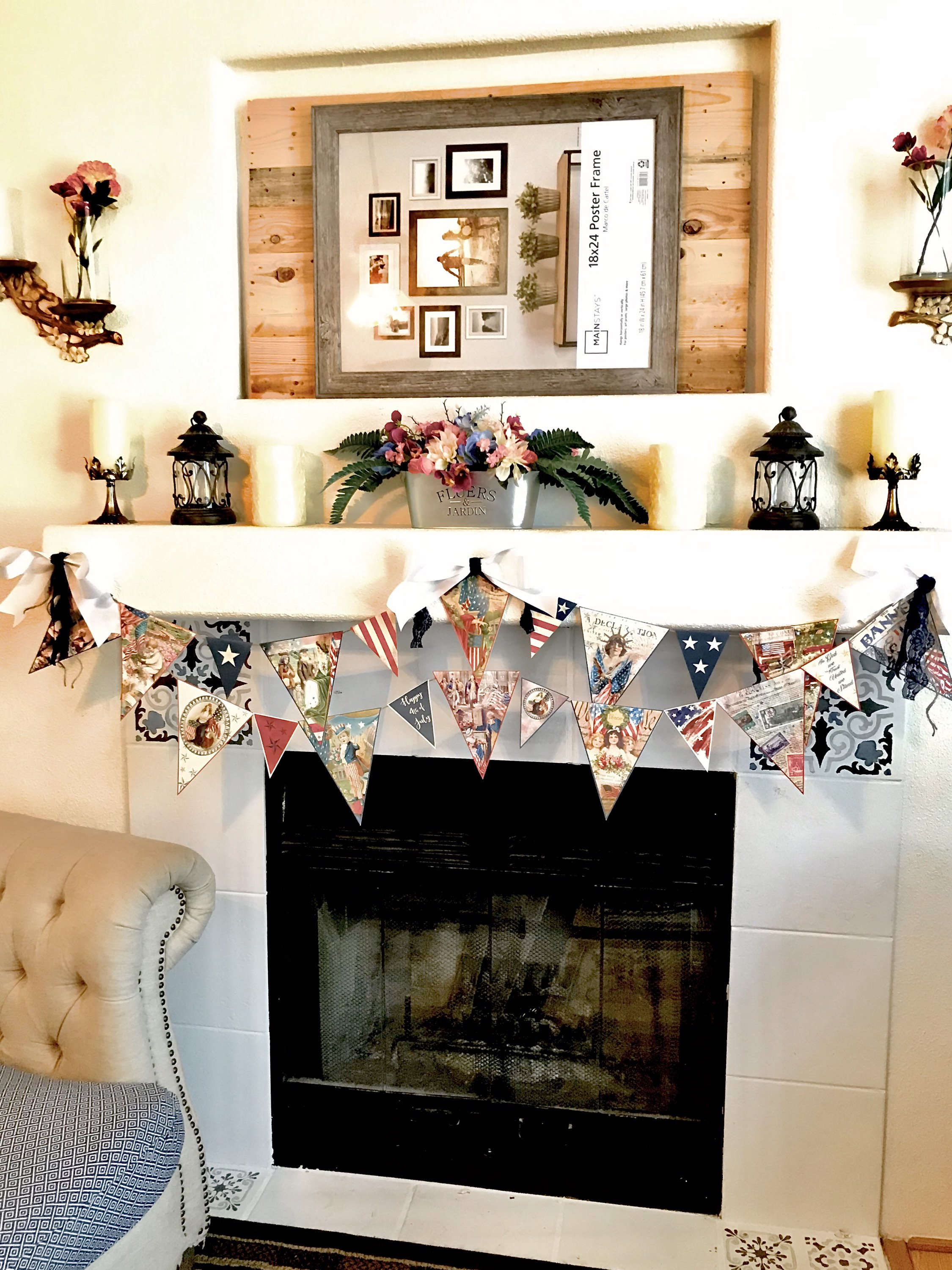 4th of July Vintage Patriotic Banner Bundle Printable | Holiday Bunting ...