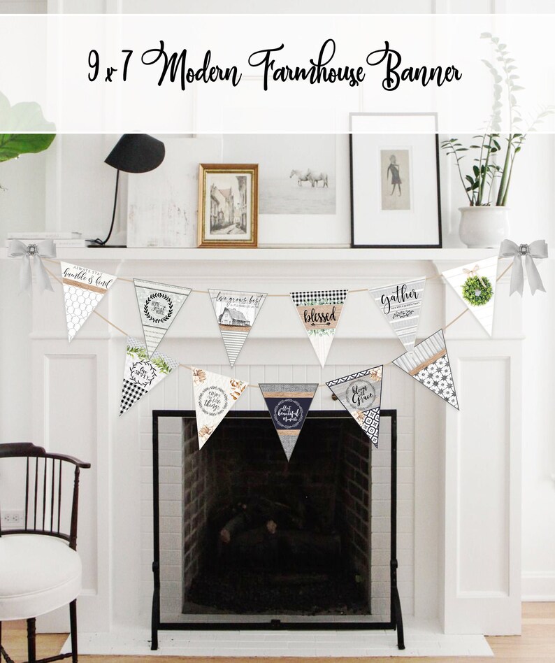 Modern Farmhouse Banner Printable | Rustic Buffalo Plaid Farmhouse ...