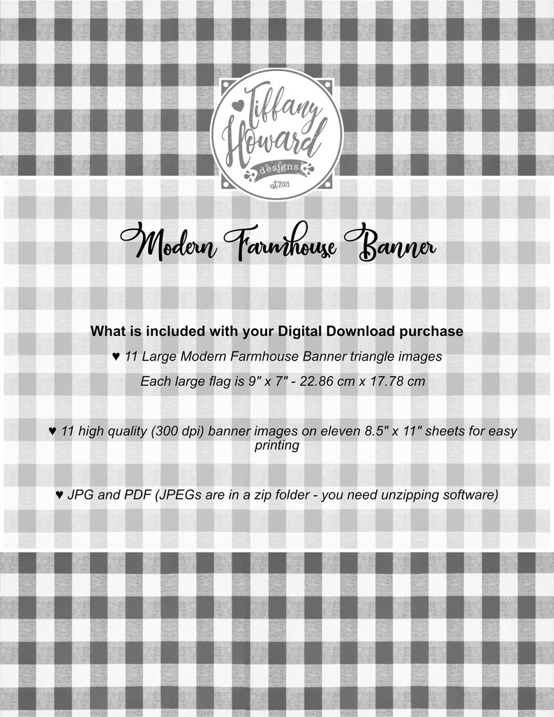 Modern Farmhouse Banner Printable | Rustic Buffalo Plaid Farmhouse ...