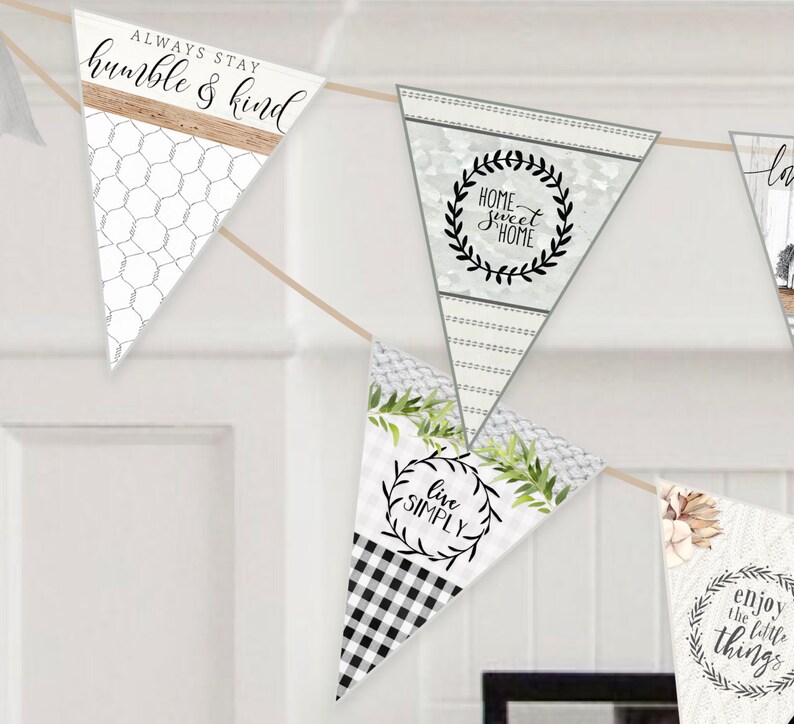 Modern Farmhouse Banner Printable | Rustic Buffalo Plaid Farmhouse ...