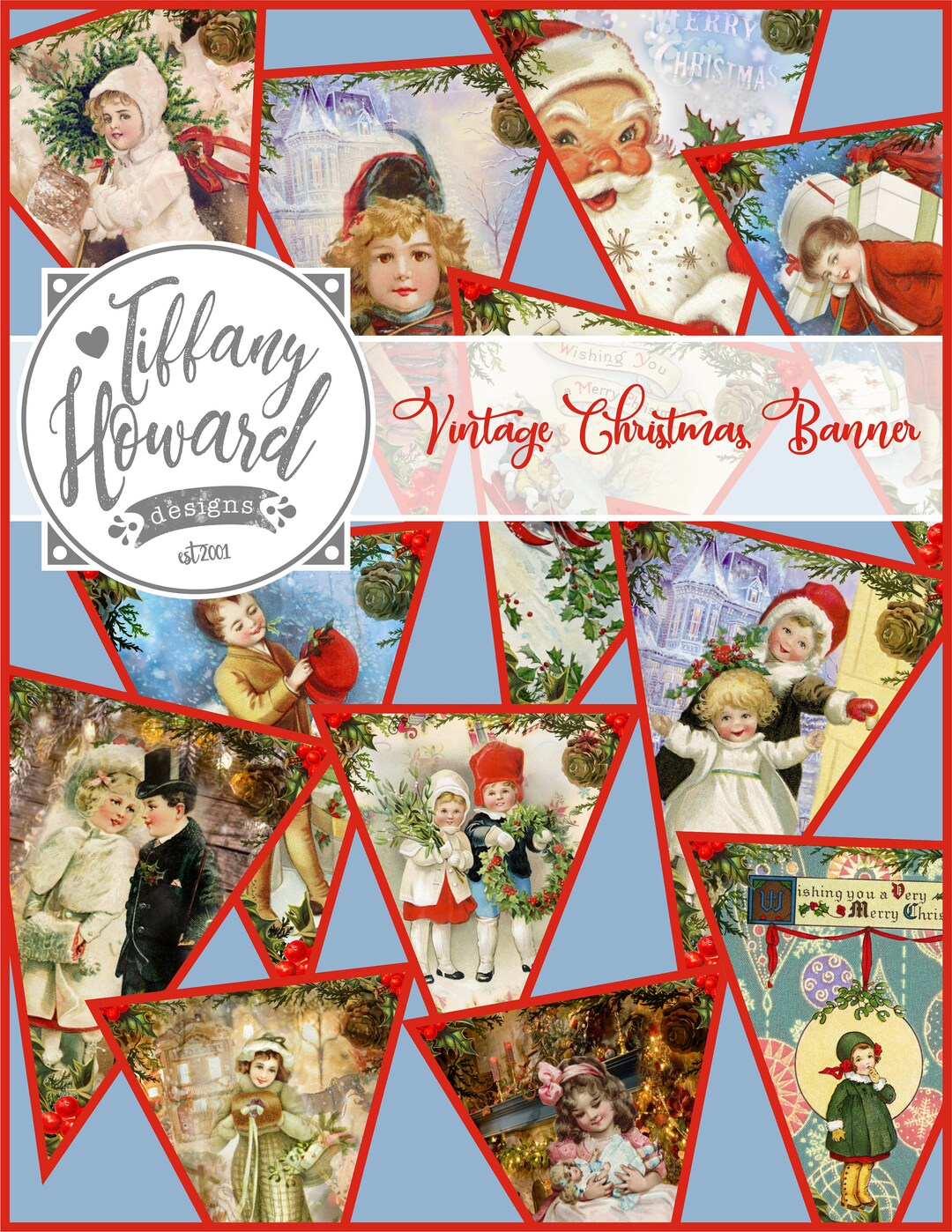 Christmas Banner Bunting Printable | Holiday Banner | Holiday Bunting ...