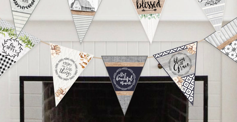 Modern Farmhouse Banner Printable | Rustic Buffalo Plaid Farmhouse ...