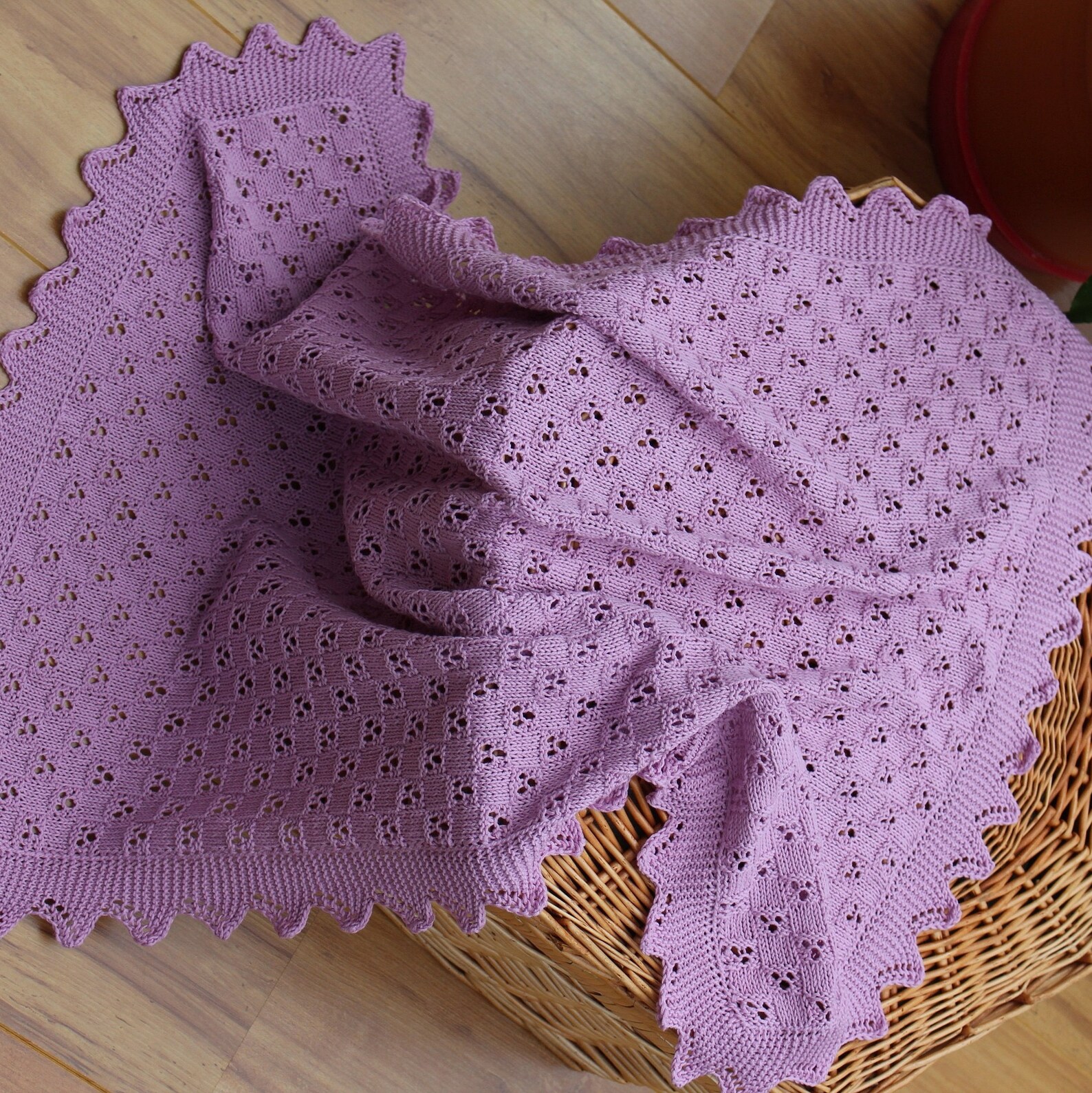 Lightweight Hand Knitted Blanket Lace Blanket Cot Blanket - Etsy UK