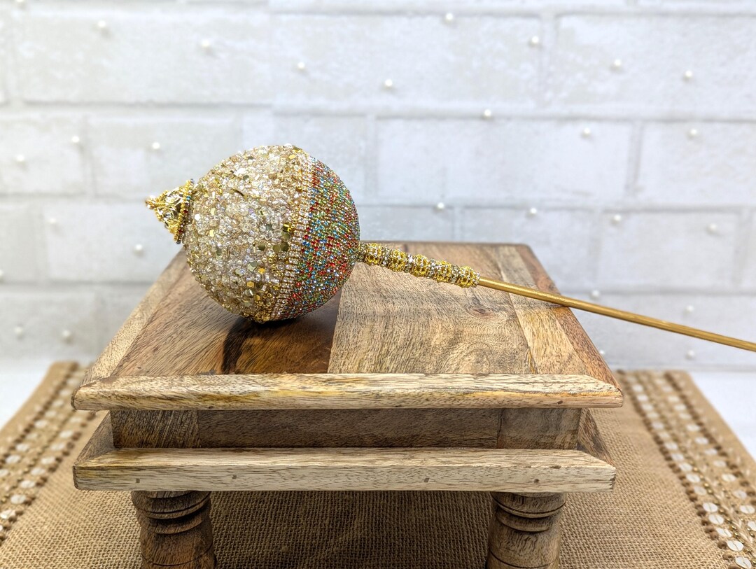 Gold Beaded & Jeweled Scepter - Etsy