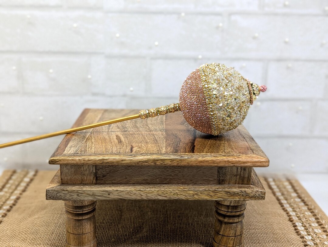 Pink and Gold Beaded & Jeweled Scepter - Etsy