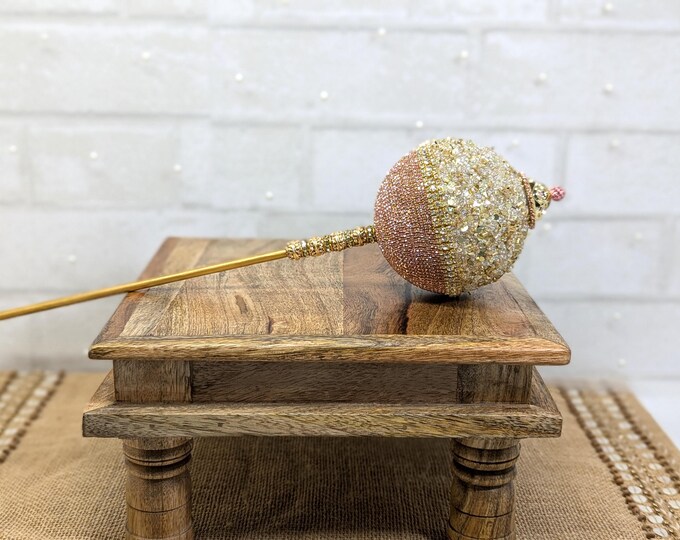 Pink and Gold Beaded & Jeweled Scepter - Etsy
