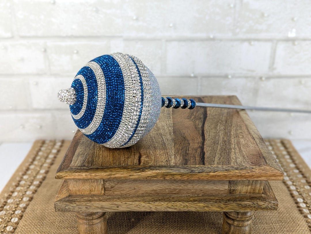 19" Sapphire Blue and Silver Jeweled Scepter - Etsy