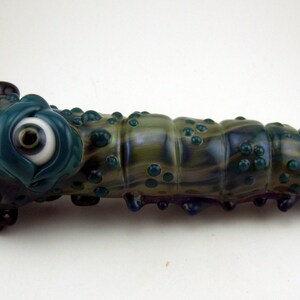 Boro glass creature chillum glass eye monster pipe death worm | Etsy