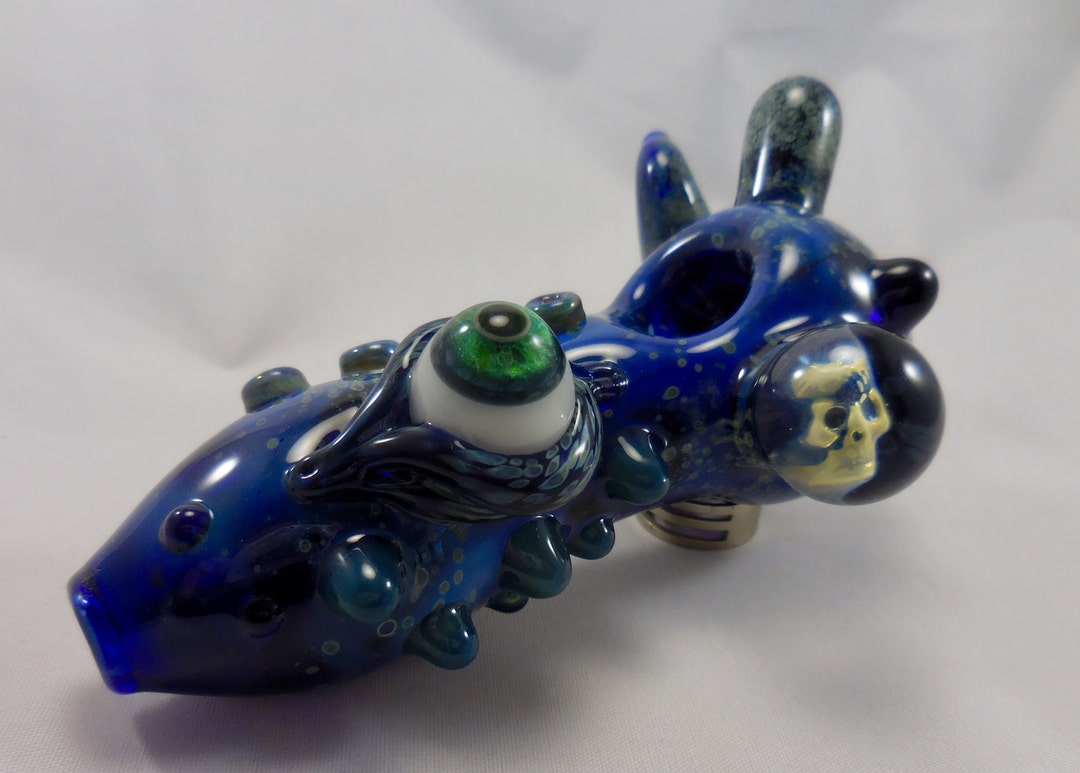 Boro Glass Creature Spoon Glass Eye Pipe - Etsy