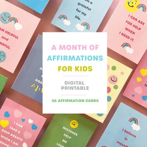 Positive Affirmation Cards for Kids Printable / Kids Affirmations ...