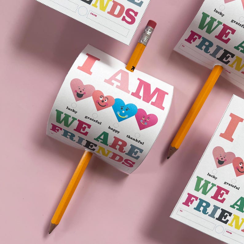 Pencil Friendship Card Printable / Valentine's Printable / Birthday ...