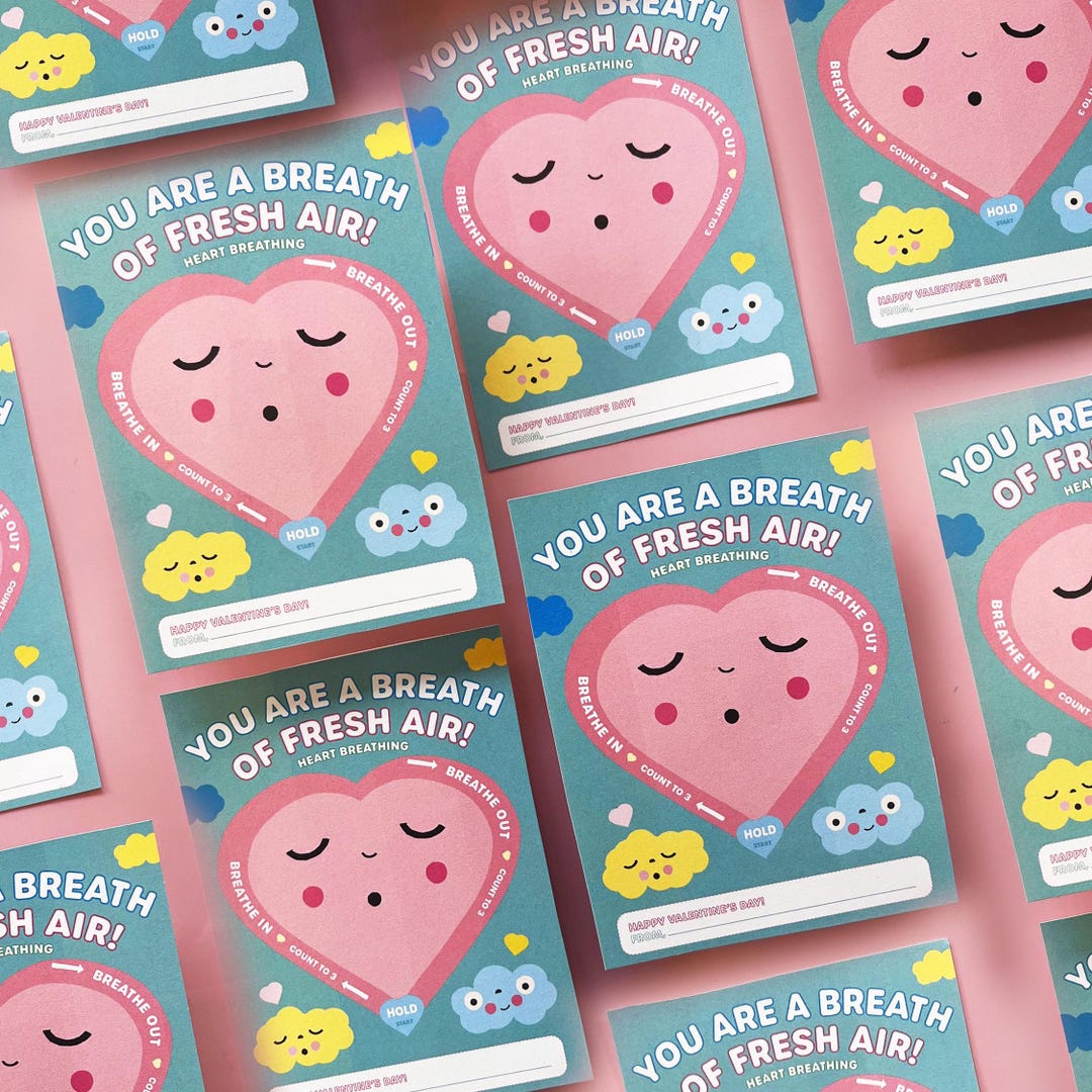 Heart Breathing Valentine for Kids: Relaxing Breathwork - Etsy