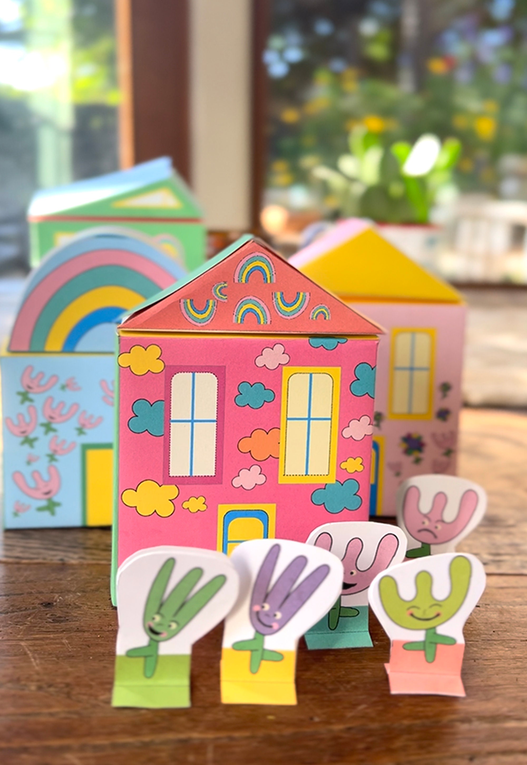 Springtime Stackable Paper Neighborhood Printable - Etsy