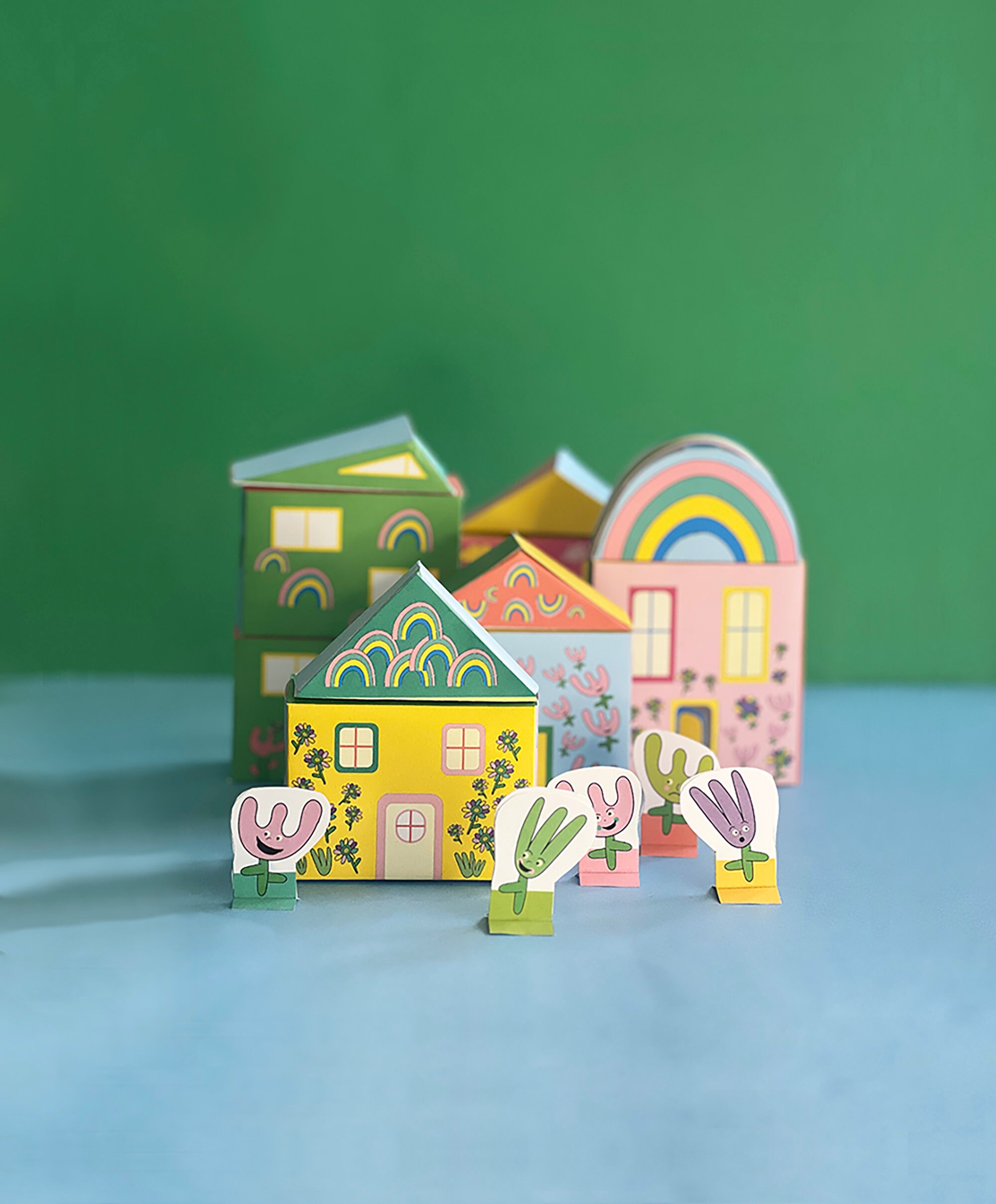 Springtime Stackable Paper Neighborhood Printable - Etsy