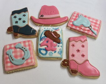Cowboy boot cookies | Etsy