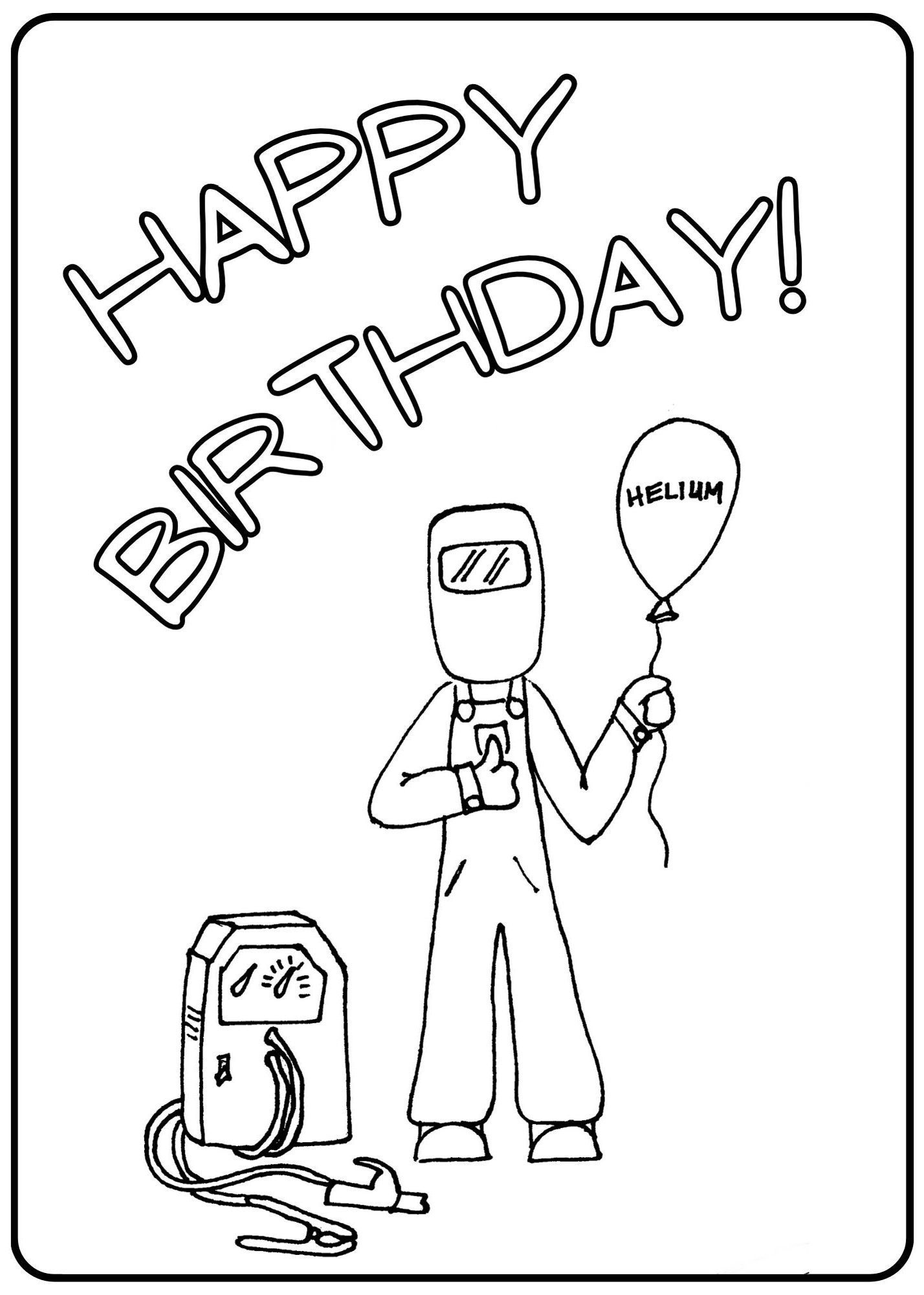 Happy Birthday Welder Card Printable - Etsy