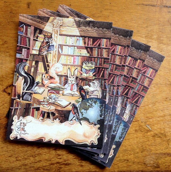 Animals in Library Antioch Bookplate - Etsy
