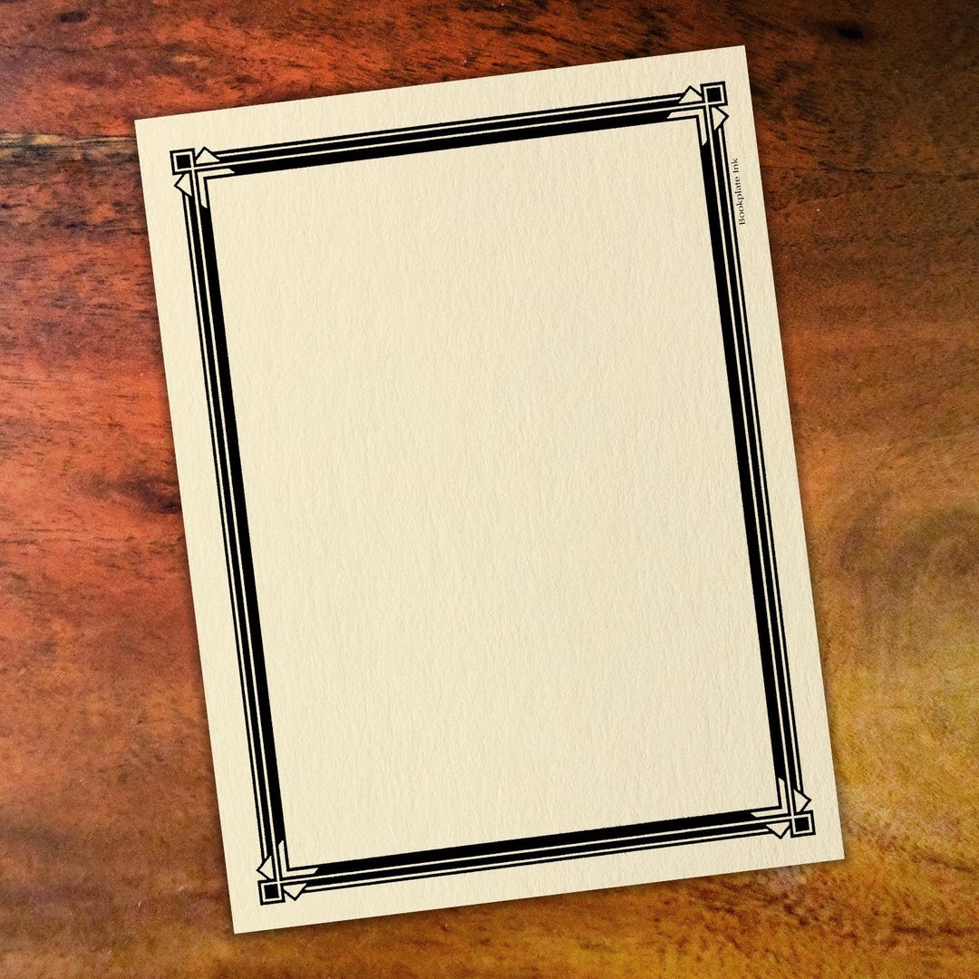 Art Deco Border Bookplate - Etsy