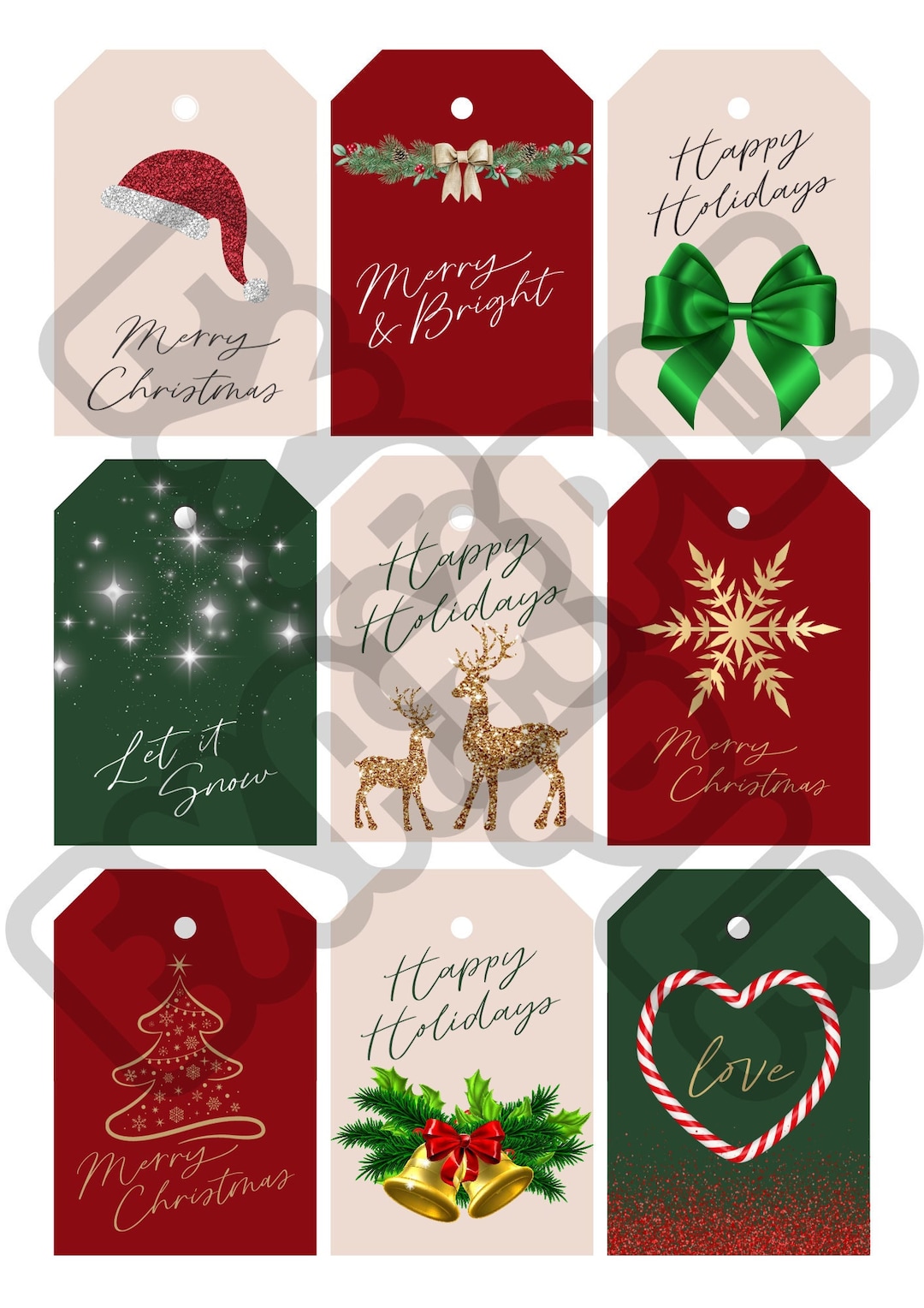 Glitter & Gold Gift Tags **DIGITAL DOWNLOAD** - Etsy