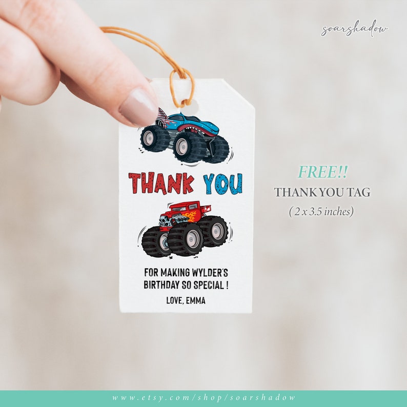 Monster Truck Birthday Printable Invitation, Trucks Birthday Party ...