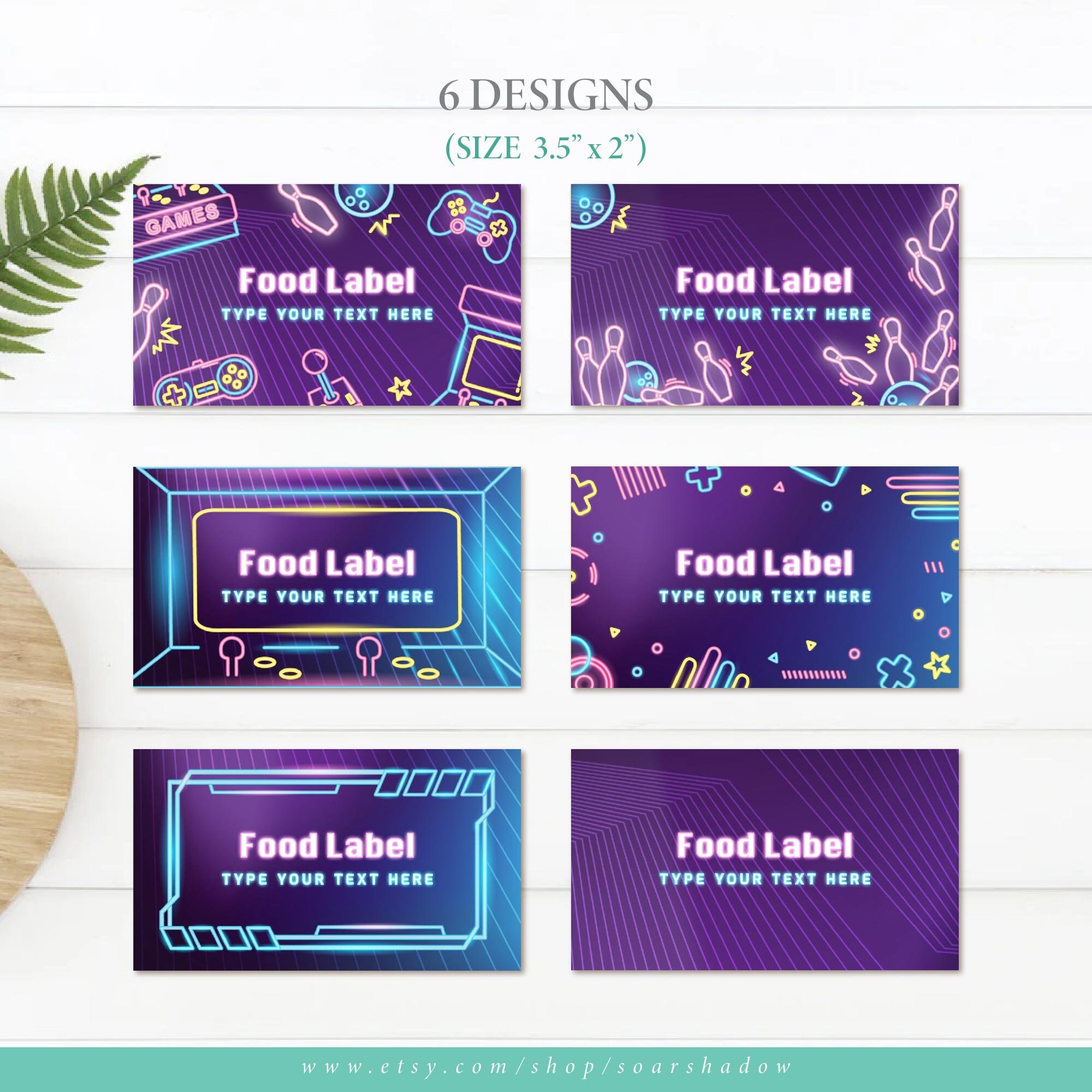 Arcade & Bowling Party Food Labels Arcade Game Party Tent - Etsy