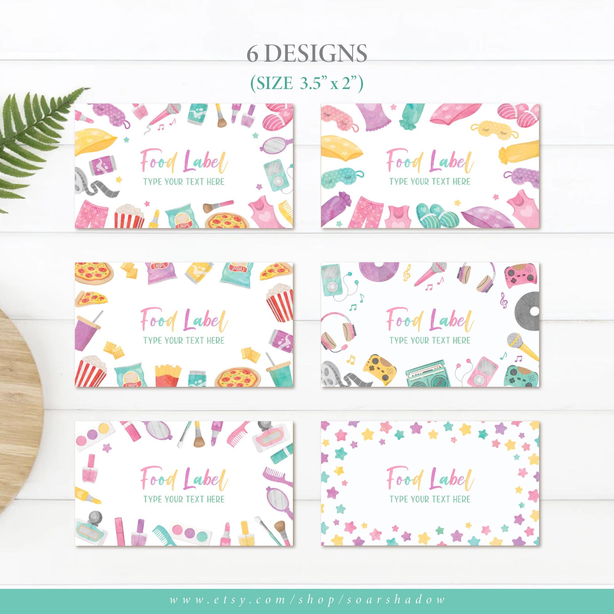 Sleepover Party Food Labels, Slumber Party Tent Card, Pajamas Party ...