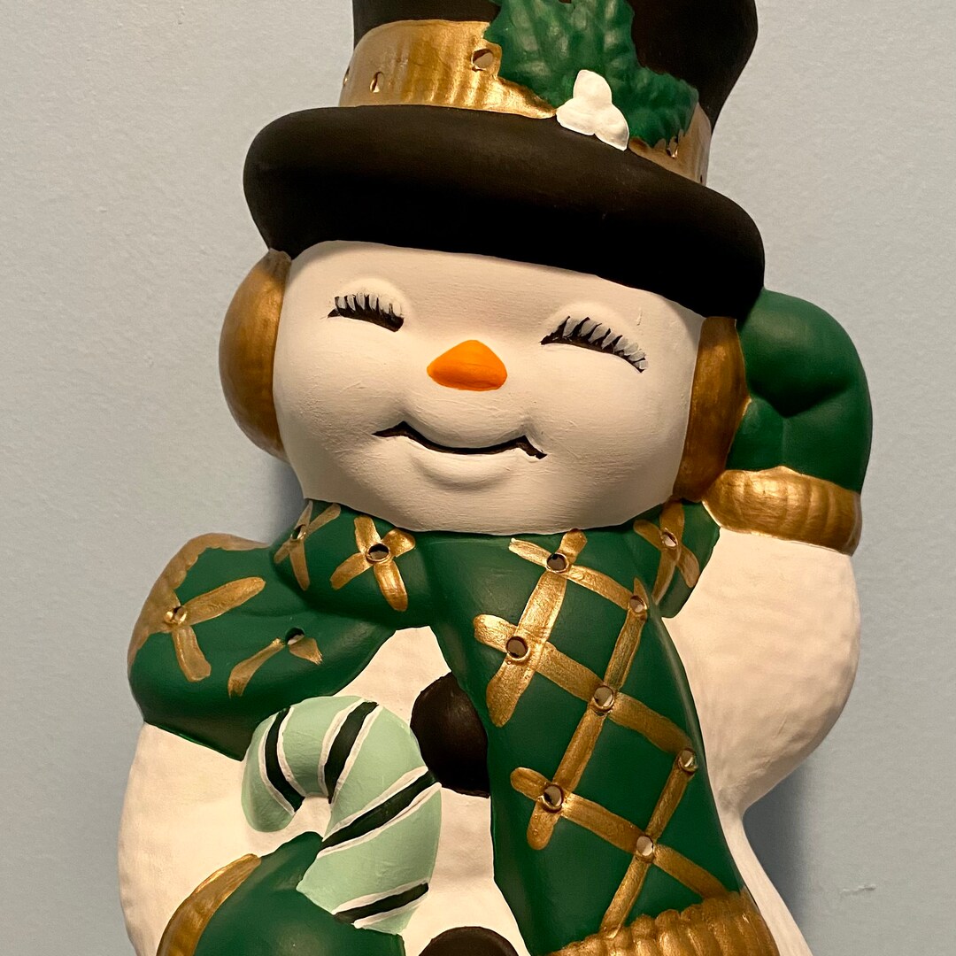 Vintage Hand-painted Ceramic Snowman - Etsy Vintage Hand-painted Ceramic Snowman - Etsy