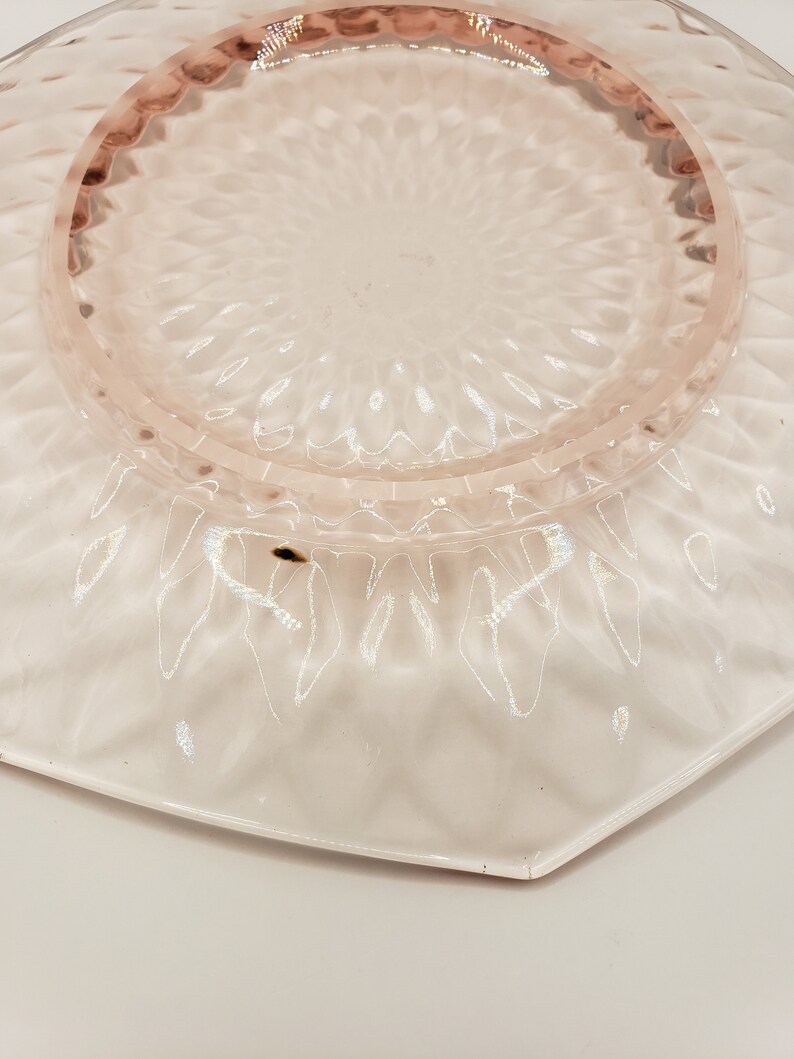 Pink Depression Glass Plates 6 - Etsy