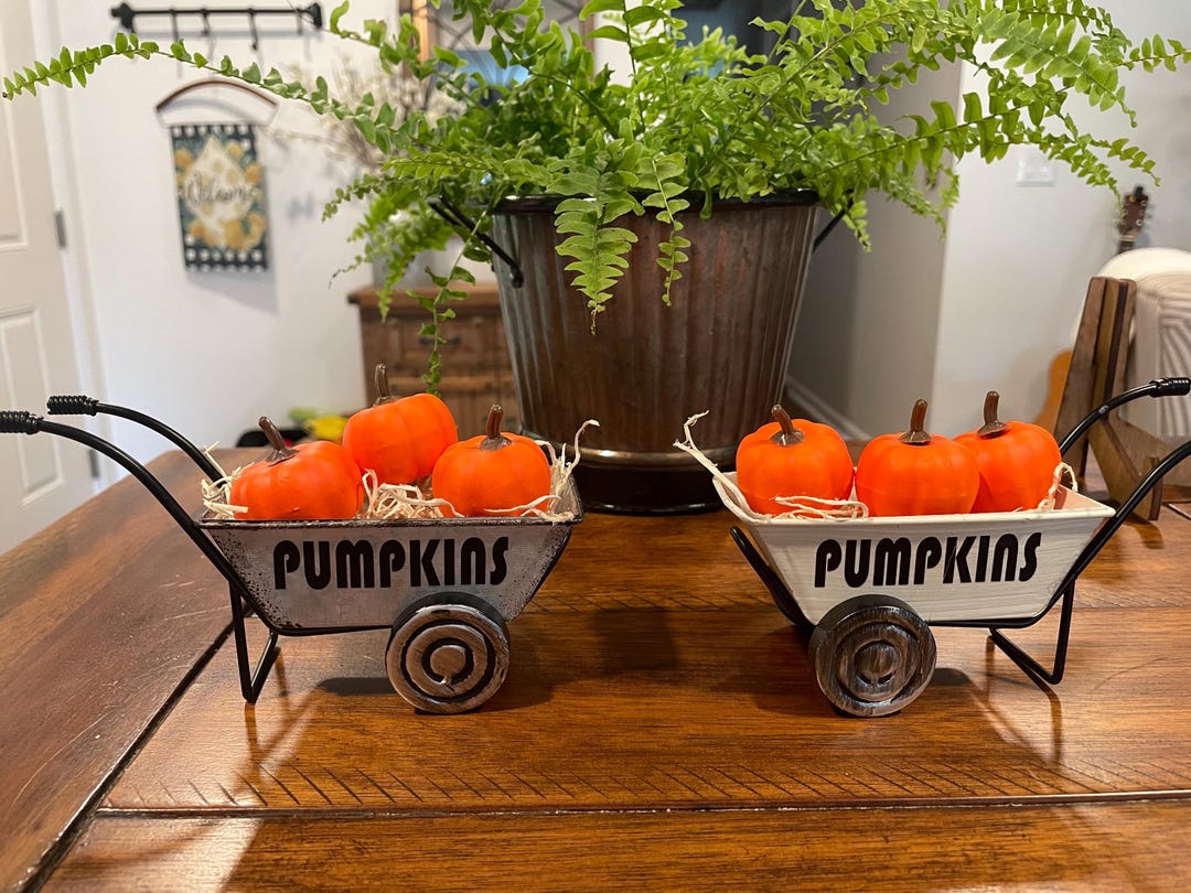 Mini Fall Wheelbarrow, Pumpkins, Pumpkin Wheel Barrow, Fall Leaves ...