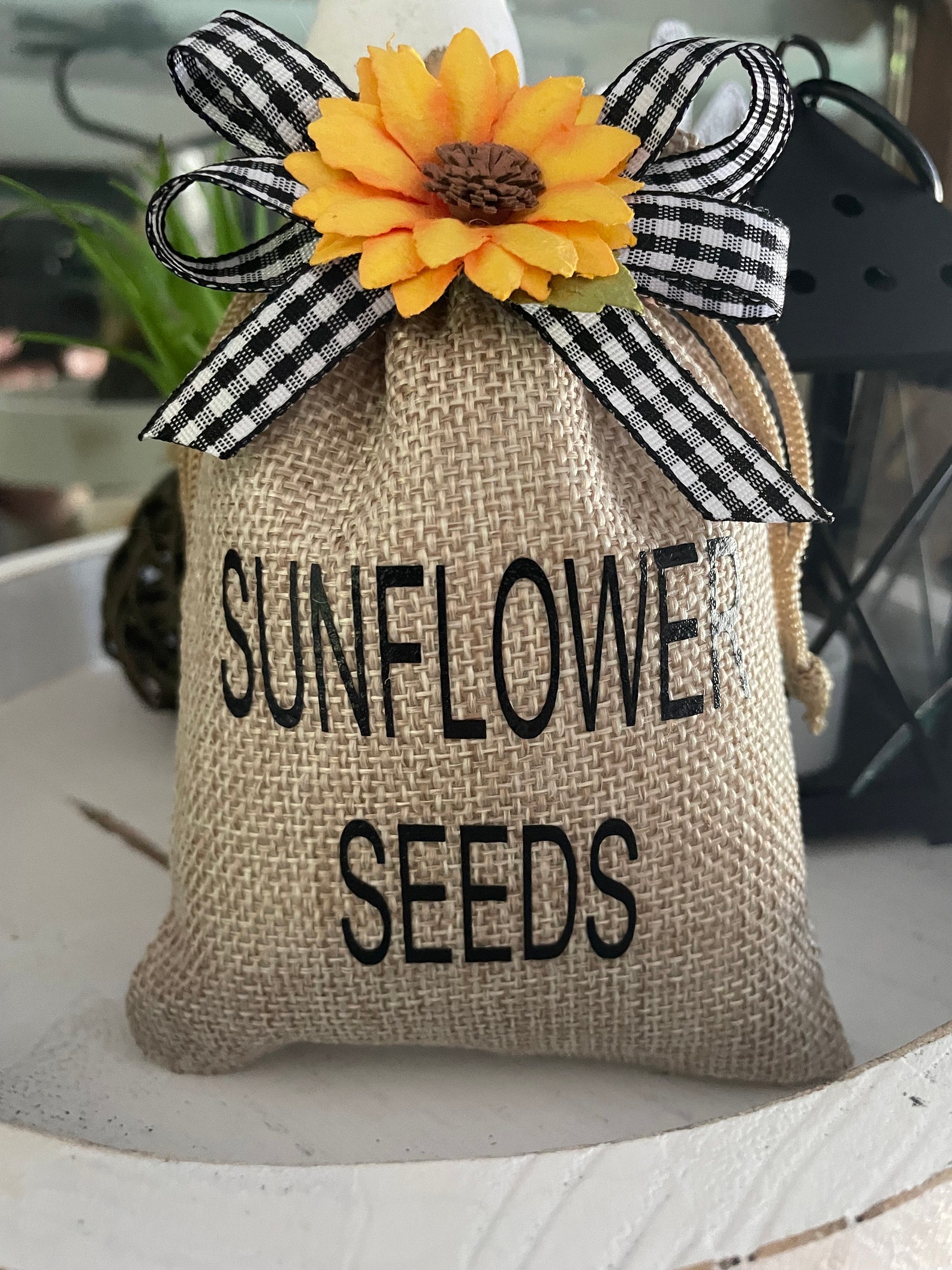 Mini Burlap Bag/mini Sack/sunflower/sunflower Decor/kitchen Decor ...