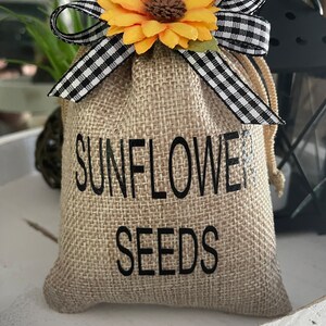 Mini Burlap Bag/mini Sack/sunflower/sunflower Decor/kitchen Decor ...