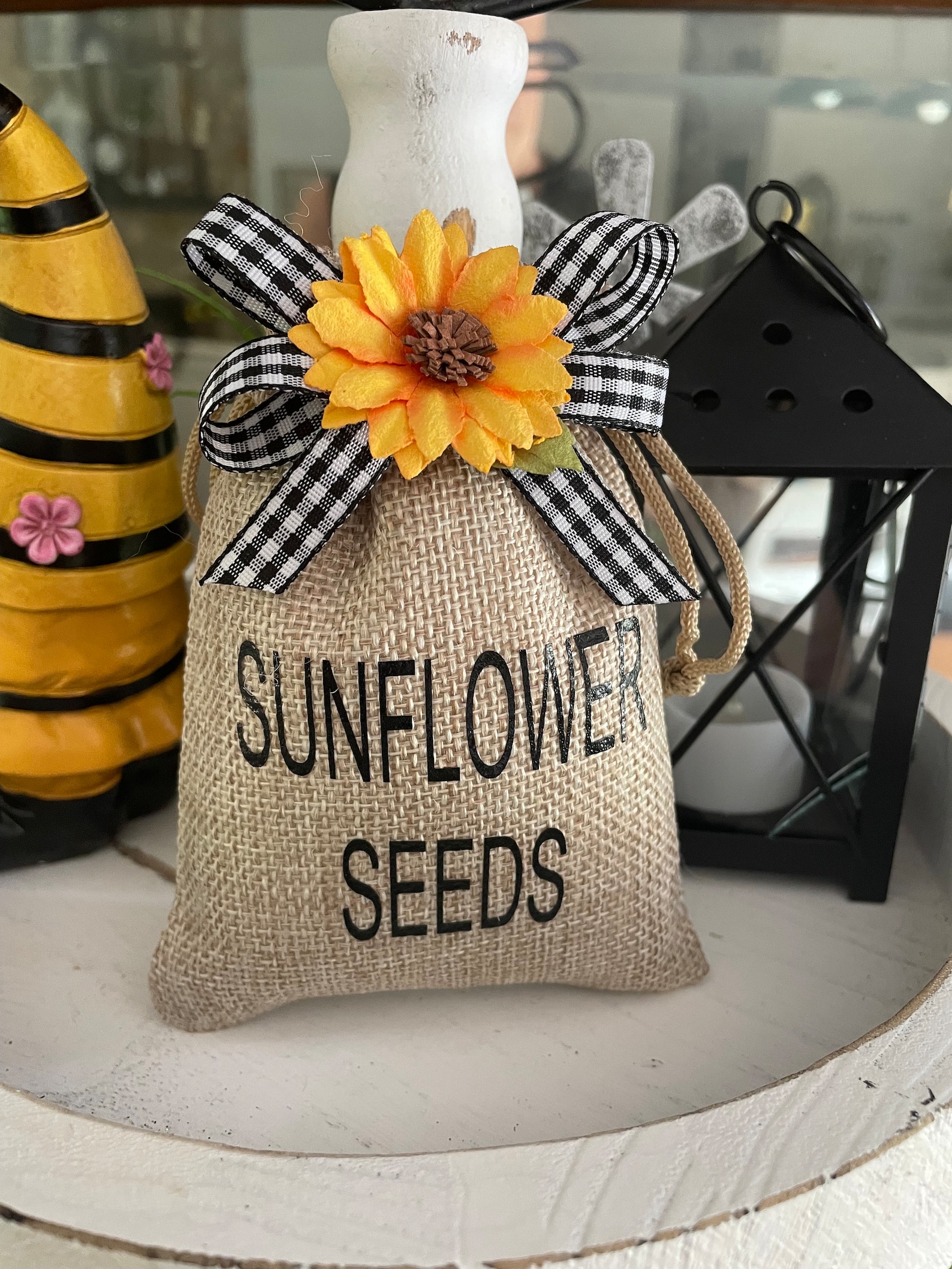 Mini Burlap Bag/mini Sack/sunflower/sunflower Decor/kitchen Decor ...
