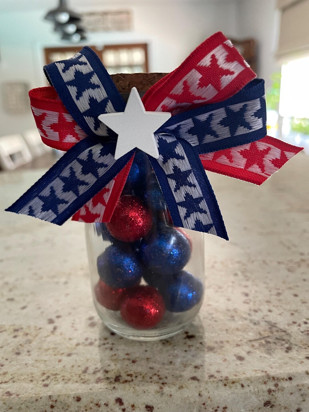 Patriotic Bottle Filled With Red and Blue Foam Balls, Red, White and ...