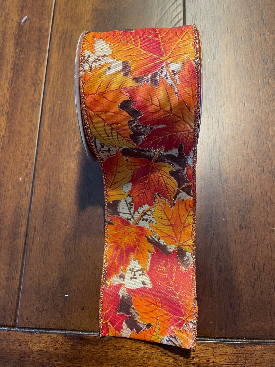 Fall Ribbon, Fall Wired Ribbon, 2 1/2 Inch Wired Fall Ribbon, Leaf ...