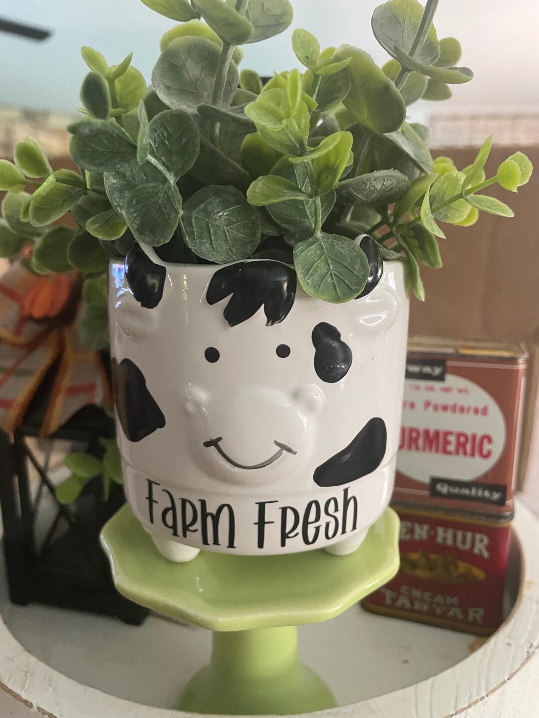 Cow, Cow Planter,mini Cow Footed Planter Eucalyptus Cow Planter, Cow ...