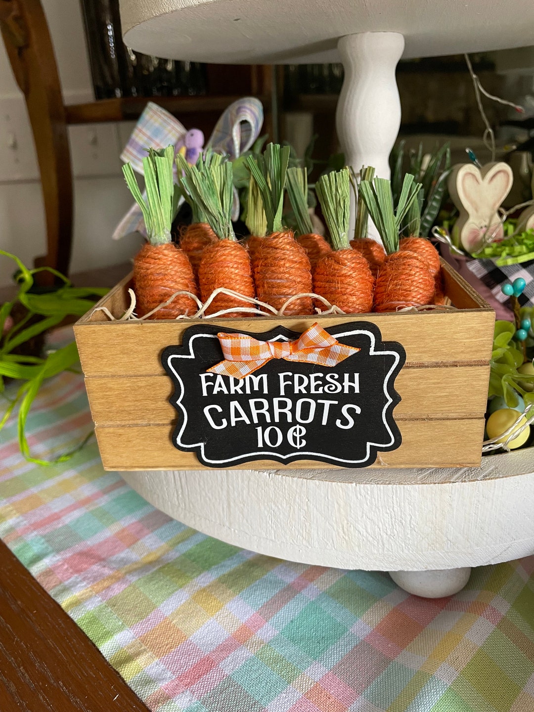 Easter Decor, Easter, Carrot, Crate, Carrots, Tiered Tray, Decorative ...