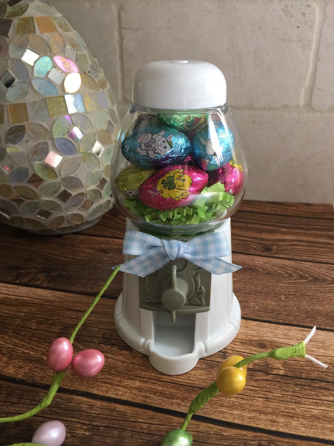 Easter Decor, Easter Tiered Tray Decor, Easter Mini Gumball Machine ...