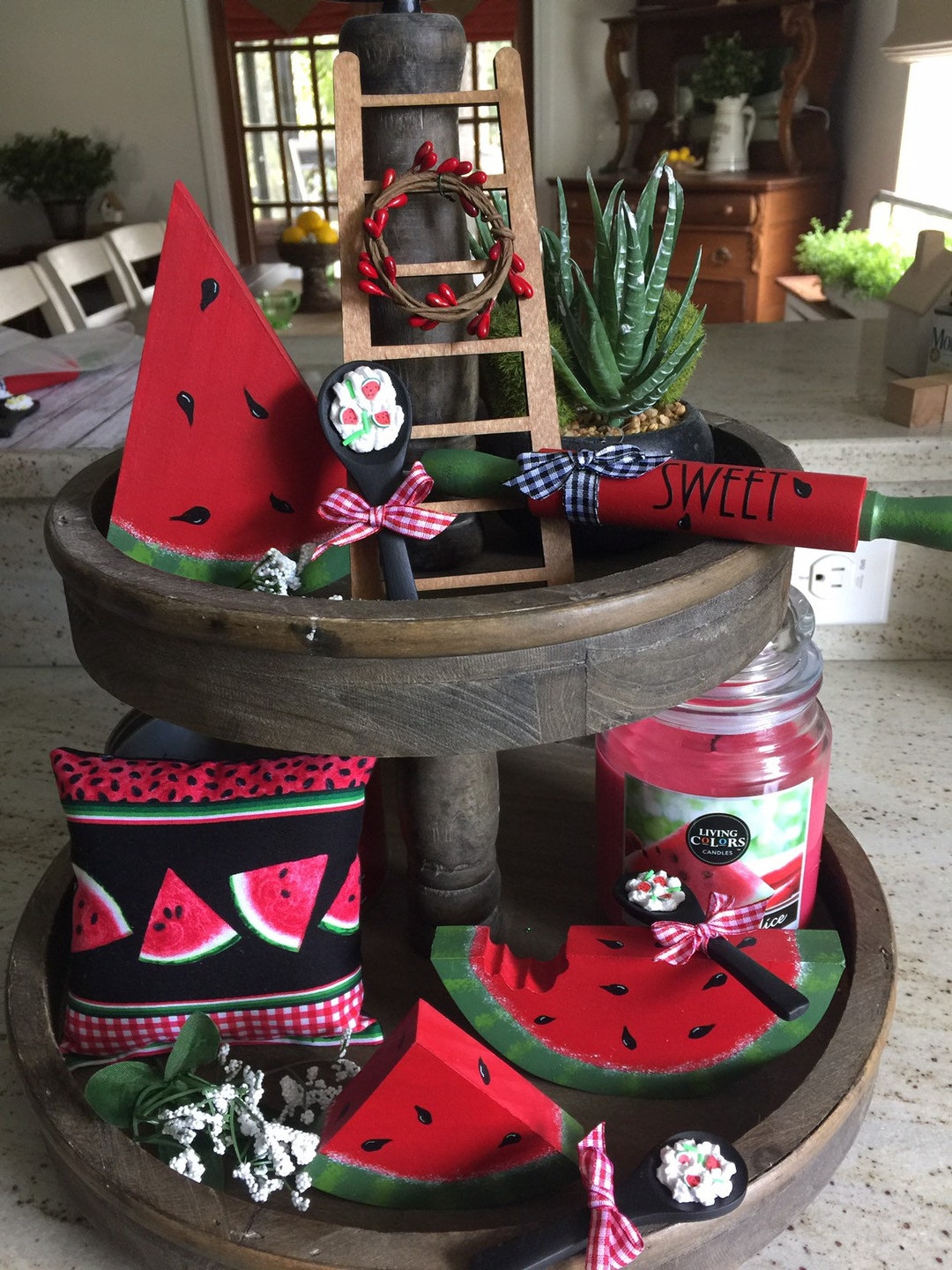 Watermelon, Watermelon Decor, Watermelon Tiered Tray Decor, Summer ...