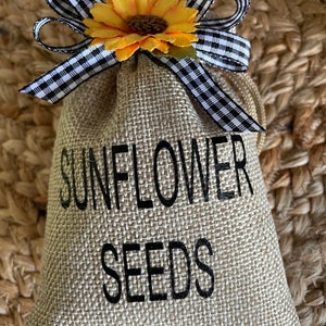 Mini Burlap Bag/mini Sack/sunflower/sunflower Decor/kitchen Decor ...