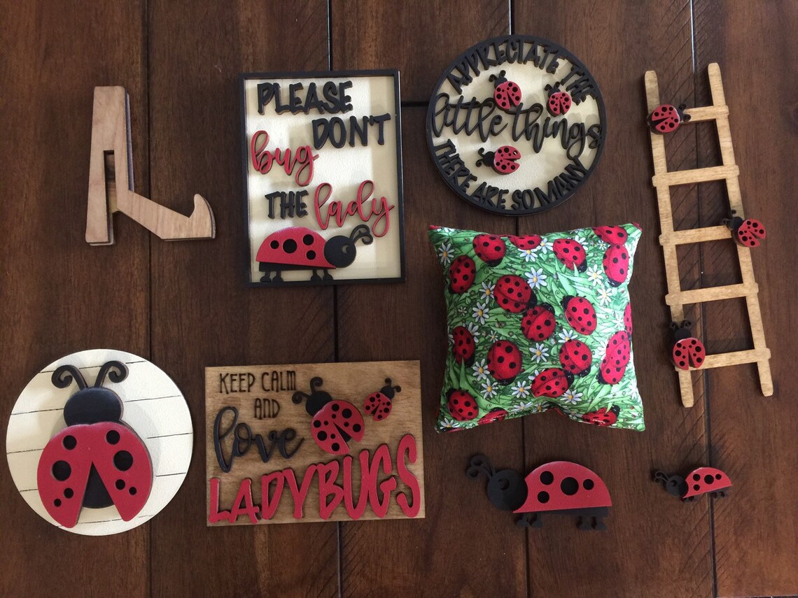 Ladybug Tiered Tray Set Ladybug Tiered Tray Decor Ladybug - Etsy